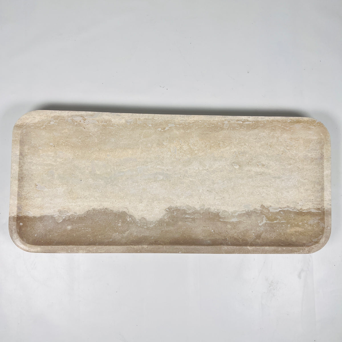 Beige Rectangle Travertine Tray | Noon & Co Designs