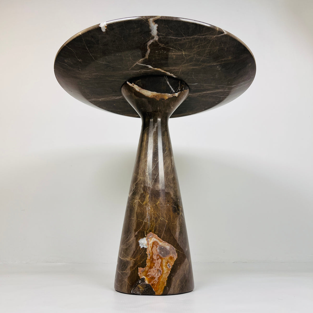 Amber Marked Travertine Side Table | Noon & Co Designs