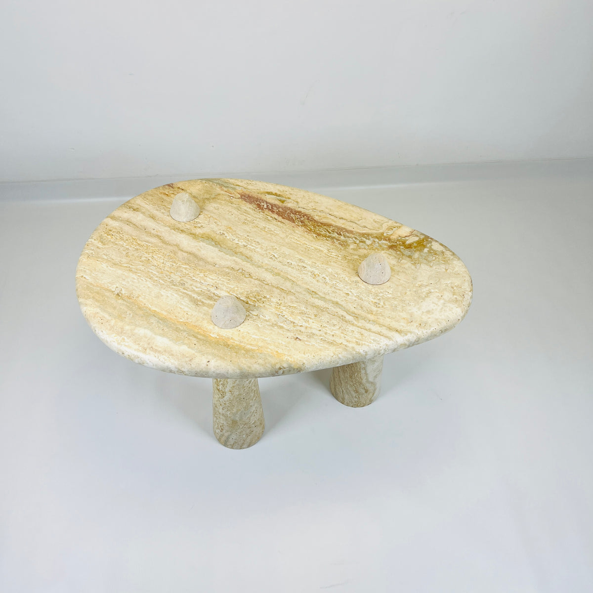Three Horned Side Table in Travertine | Noon & Co Designs