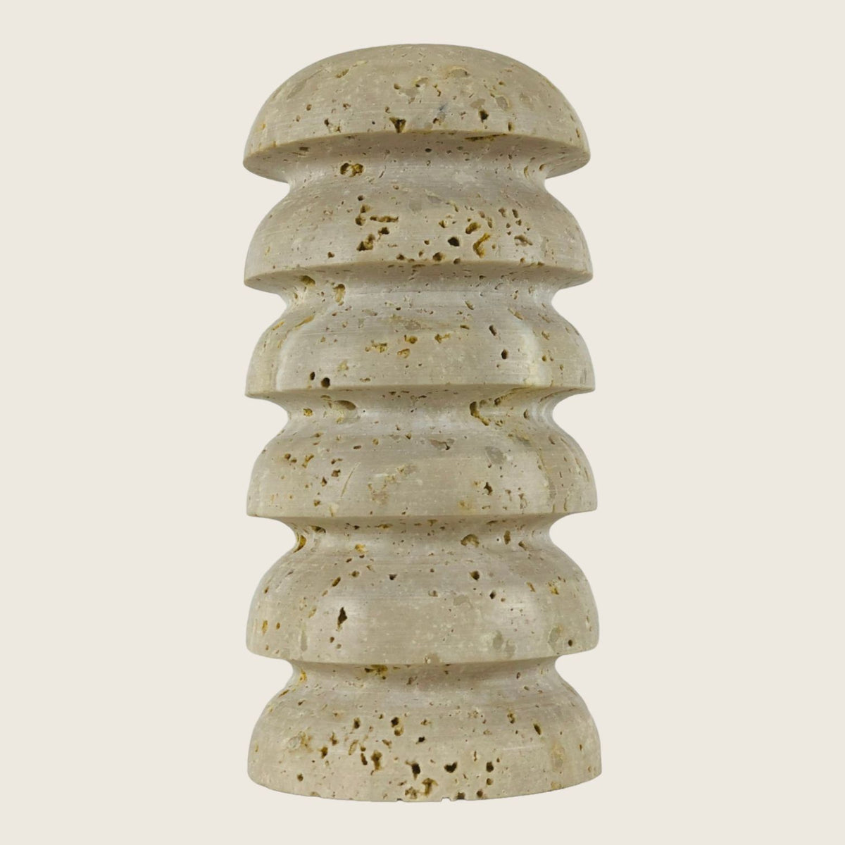 Stacked Domes Travertine Candle Stand | Noon & Co Designs